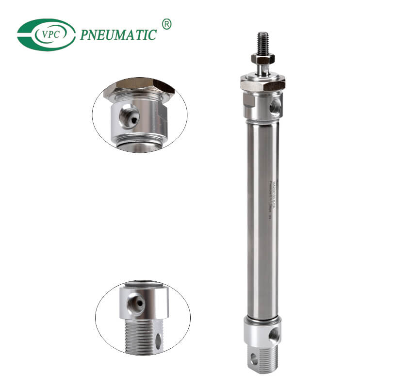 MAC Series Stainless Steel Mini Cylinder, Double Acting with Cushion ...