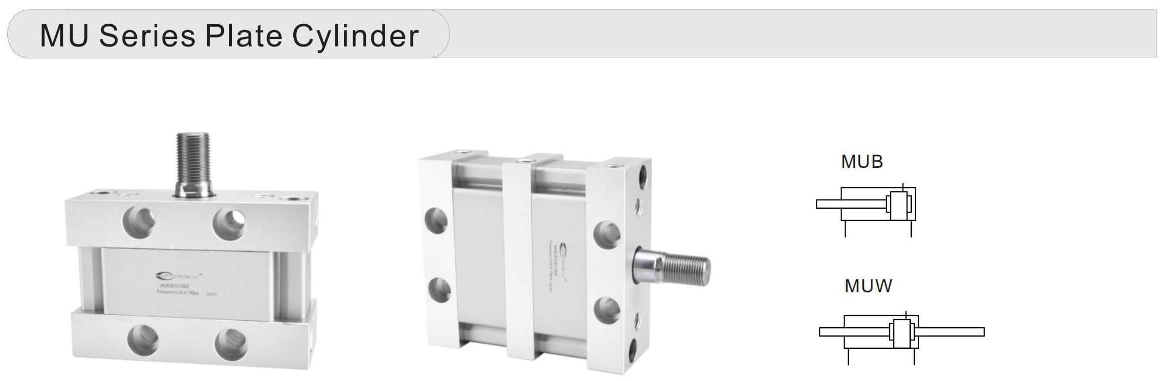 MU-Z Series Plate Cylinder, Single Rod, Double Acting, Double Force ...