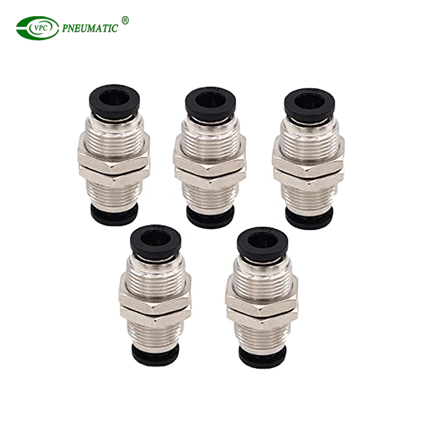 Pneumatic Parts PM 8mm Air Connector Quick Connect 1/4" Tube Brass Plastic Bulkhead Fittings ...