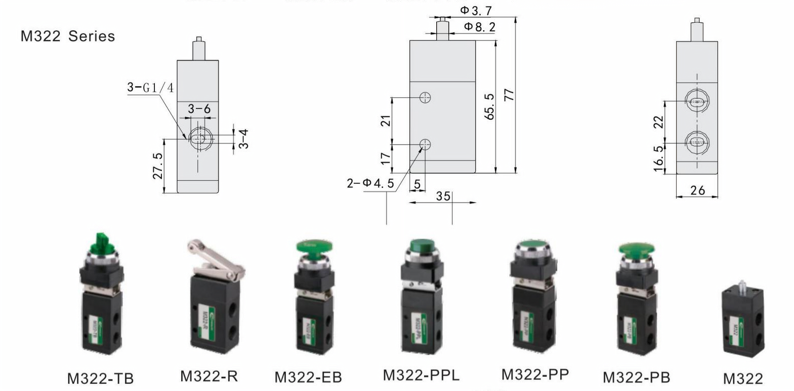 M3 Series 2 Position 3 Port Mechanical Valve - Buy mechanical pneumatic ...